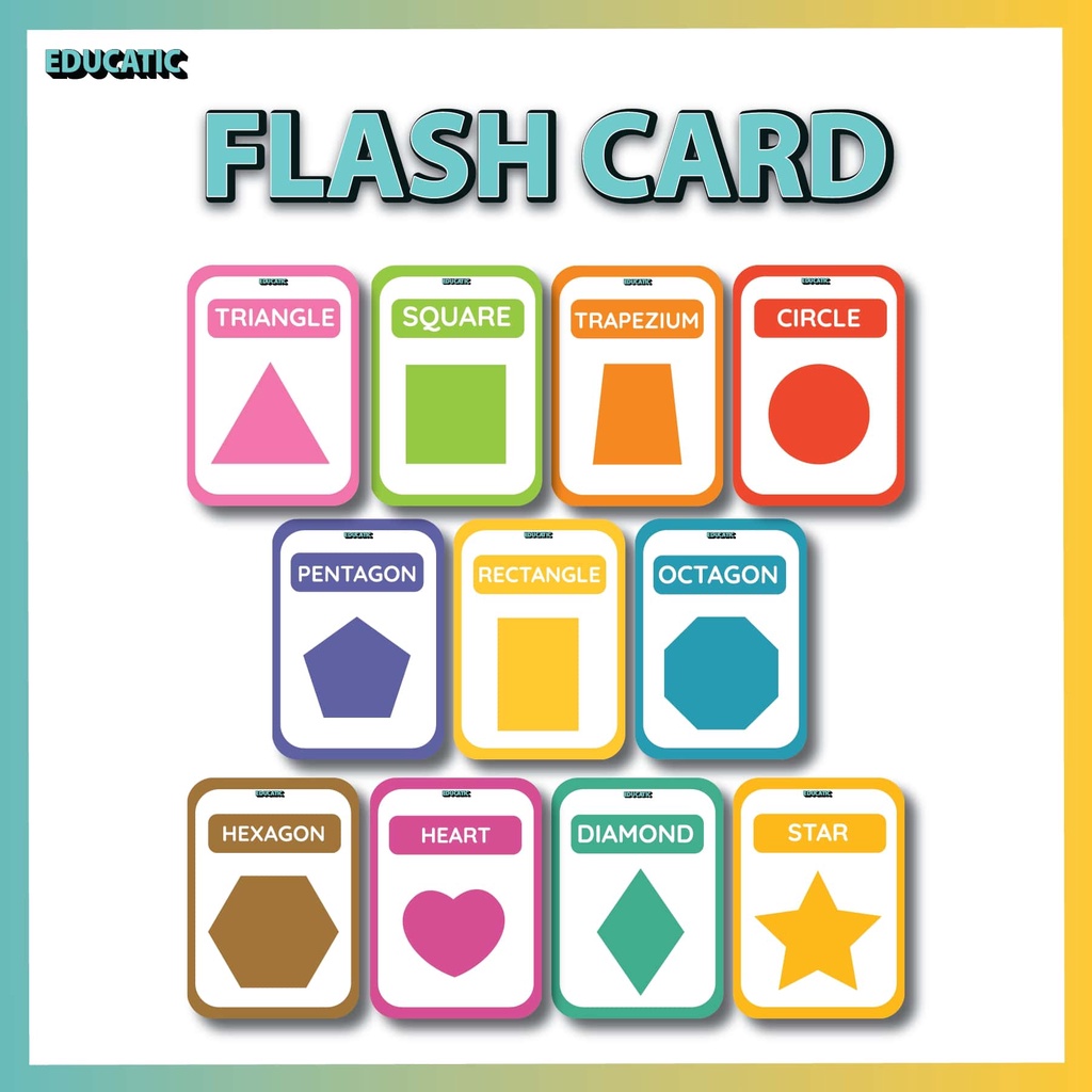 Flash Card Shape Early Learning For Kids | Flashcard Bentuk | Imej Yang ...