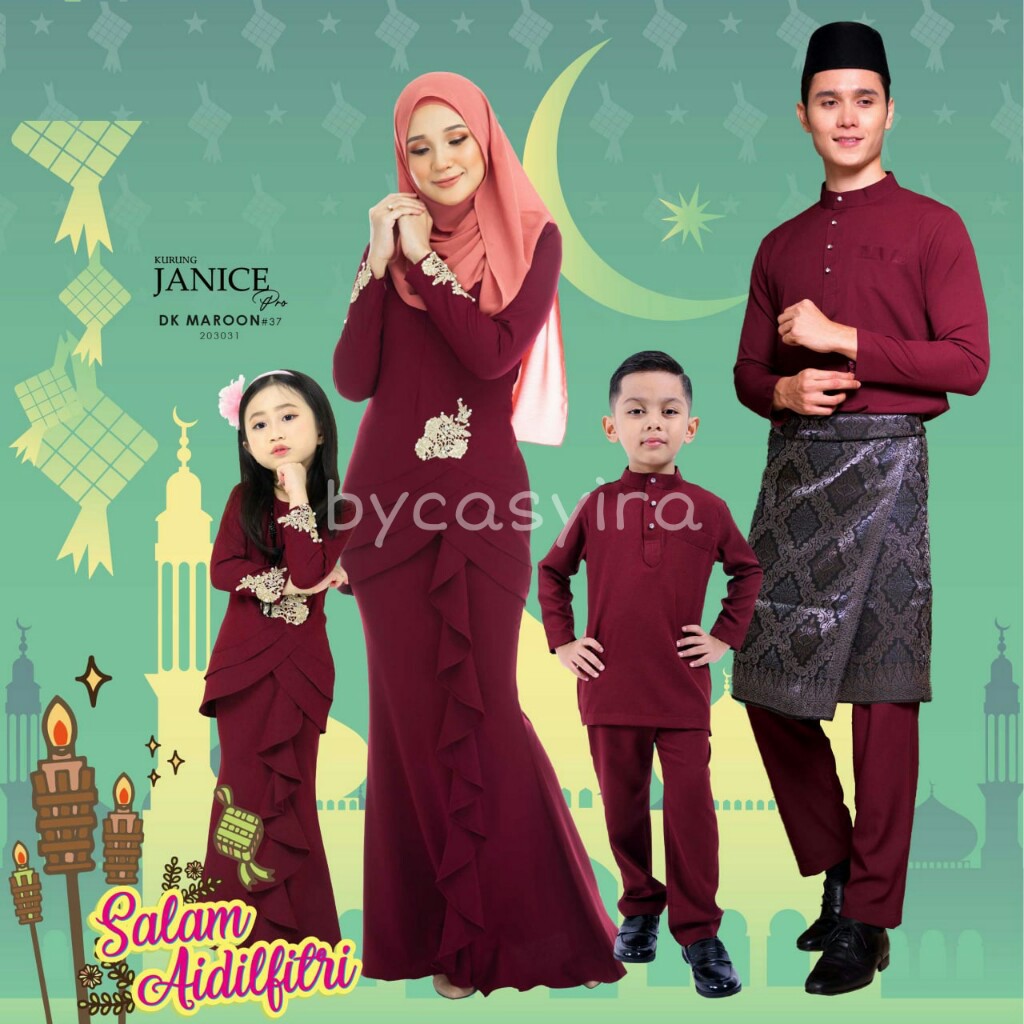Baju Raya 2024 | JANICE Set Family | Set Sedondon Ibu Anak | Shopee ...