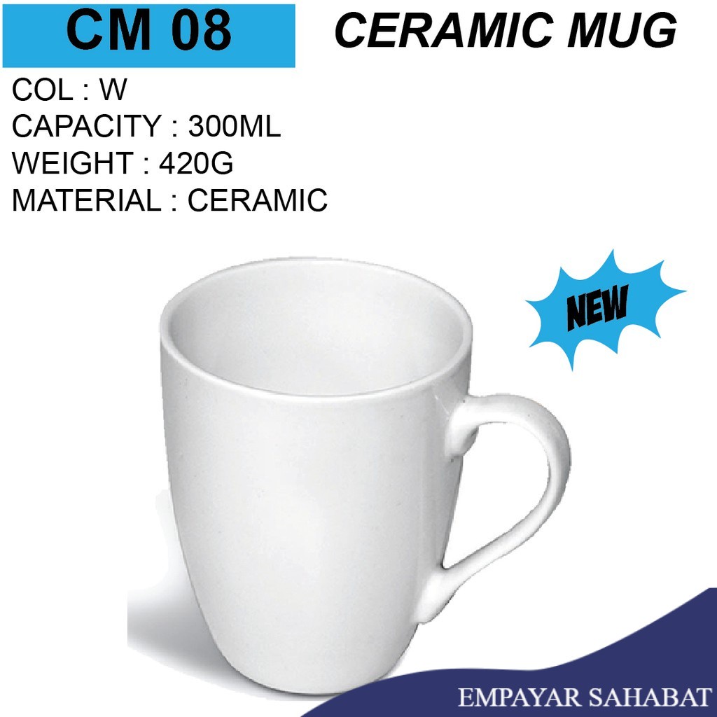 Ceramic Mug White CM08 / Doorgift / Cawan / Home Living / Hadiah ...