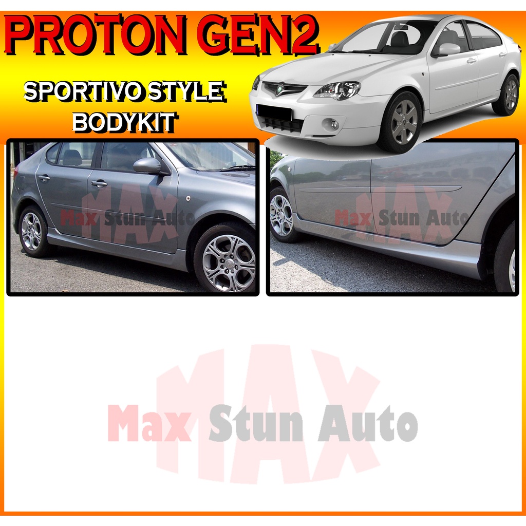 PROTON GEN2 SPORTIVO STYLE BODYKIT (SPORTIVO) BUMPER SKIRT LIP FOR GEN ...