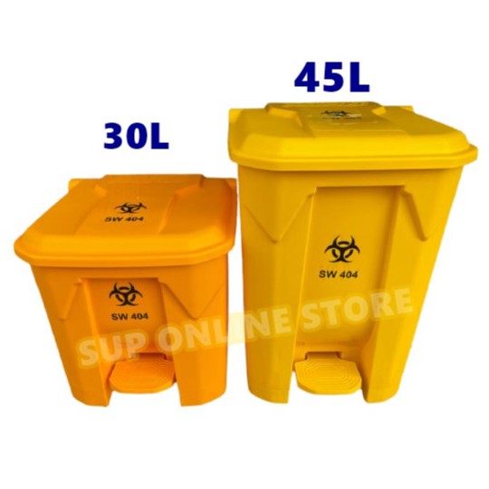 12L / 15L / 30L Clinical Waste Bin / Biohazard Step On Bin / Klinik Tong Sampah /Antimicrobial ...