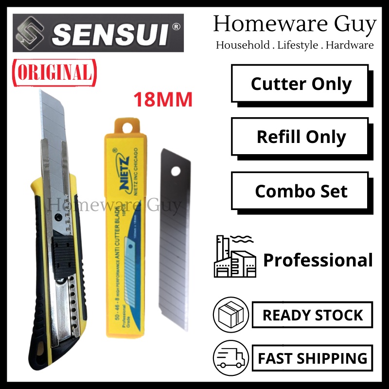(SENSUI 18MM) Auto Lock DIY Utility Knife Cutter Knife Pisau Pemotong ...