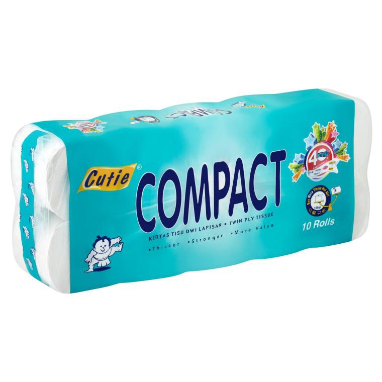 🔥Cutie Compact Toilet Tissue - 2 Ply / 3 Ply (10 Rolls)🔥 | Shopee Malaysia