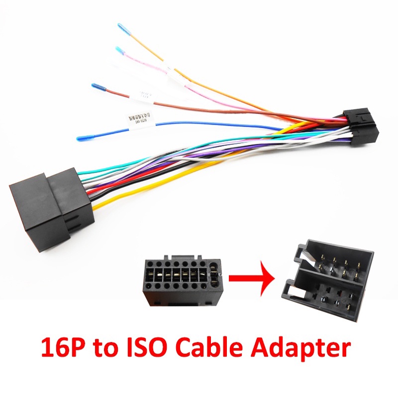 16 Pin to ISO Cable Adapter Universal Accessories 16P Male Plug ISO ...