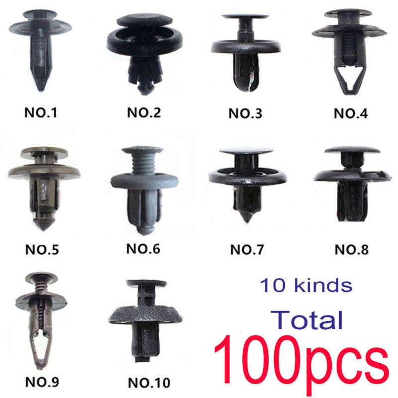 Set of 100 Plastic Bumper Clips, Screw Rivets | Shopee Malaysia