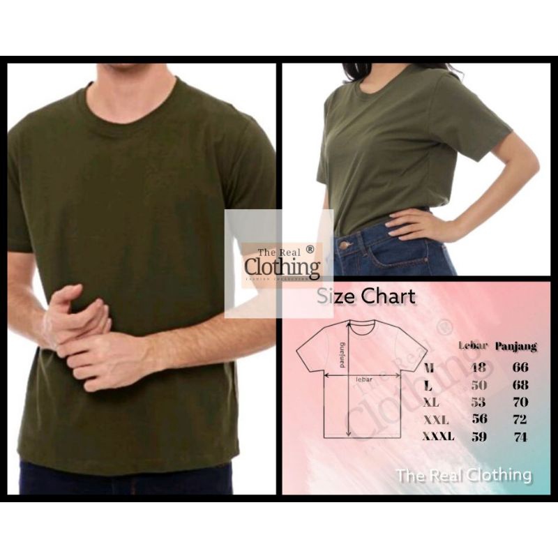 HIJAU Men's Plain T-Shirt Short Sleeve Premium Soft 24s Army Green ...