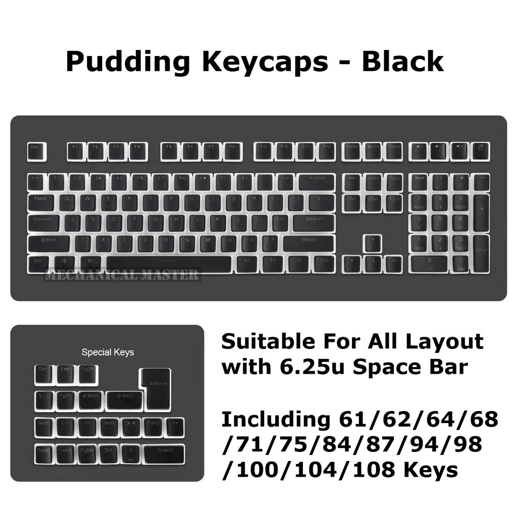 [Promotion] Pudding Keycaps PBT Double Shot Injection Keycap Mechanical ...