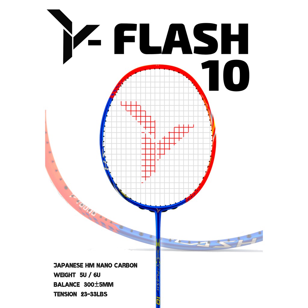 YOUNG Intermediate Heavy Head Y-Flash 10 Badminton Racquet Racket ...