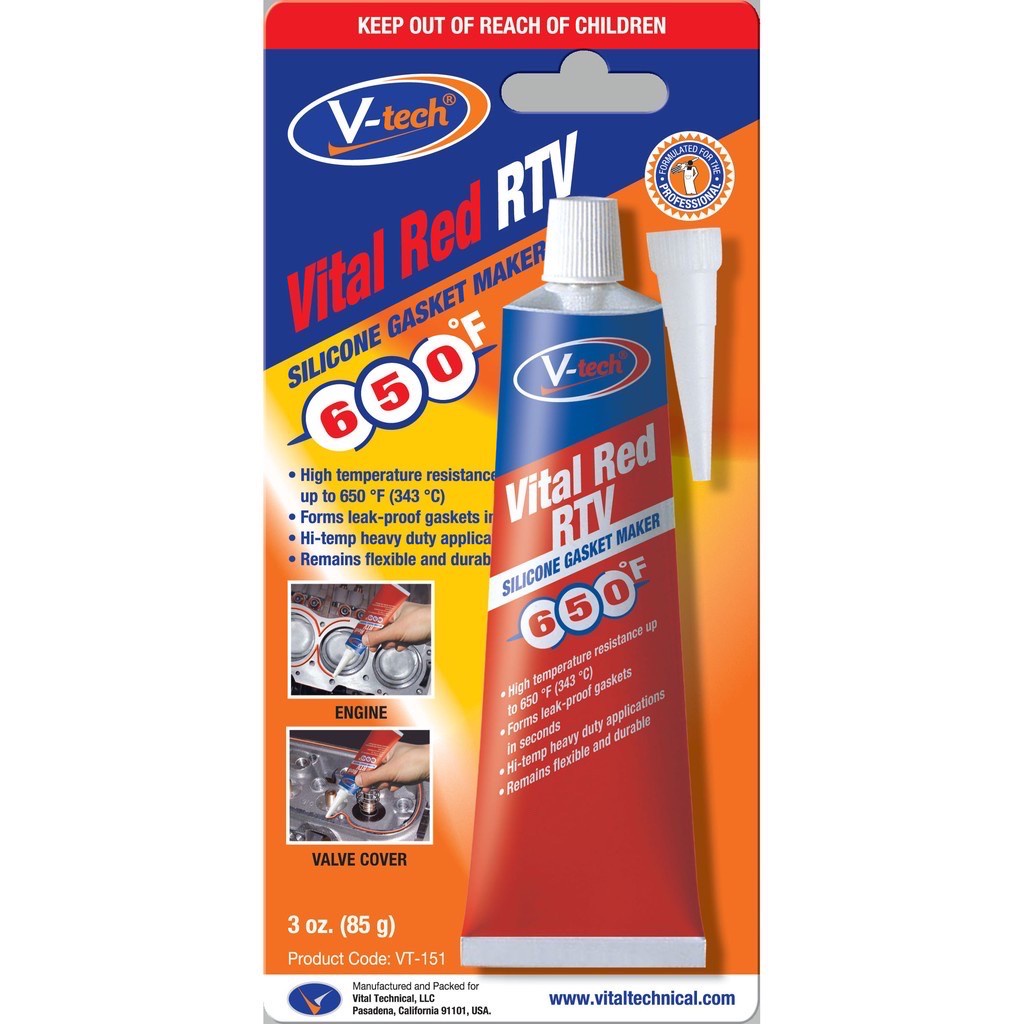 V-TECH Vital Red RTV Silicone Gasket Maker - 85G (VT-151) | Shopee Malaysia