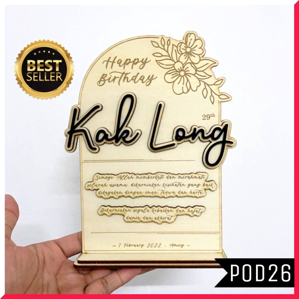 (POD26) Wooden Plaque 01 Custom Wooden Plaque Plak Kayu Decoration ...