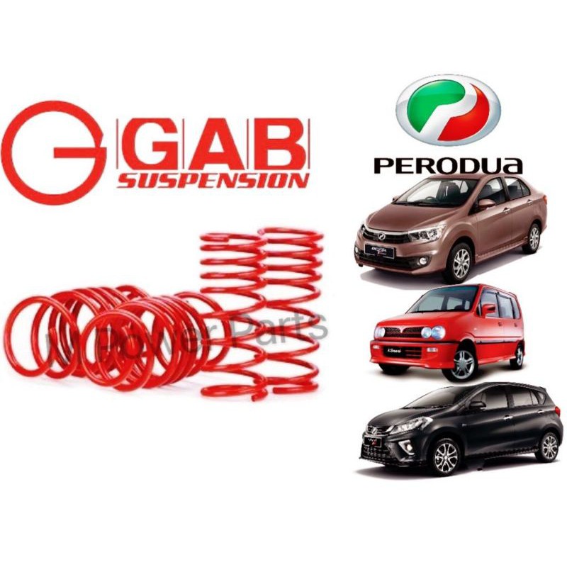 Perodua GAB Sport Lower Spring Set Myvi Alza Viva Bezza Axia G1 G2 ...