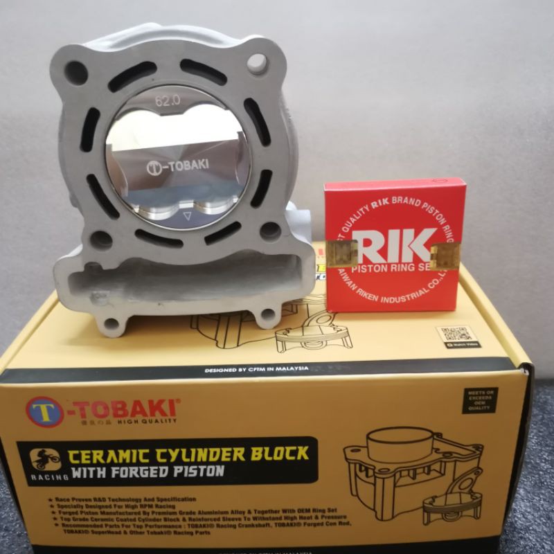 TOBAKI CERAMIC BLOCK RACING LC135 62MM FORGED PISTON FOR SUPERHEAD USE | Shopee Malaysia