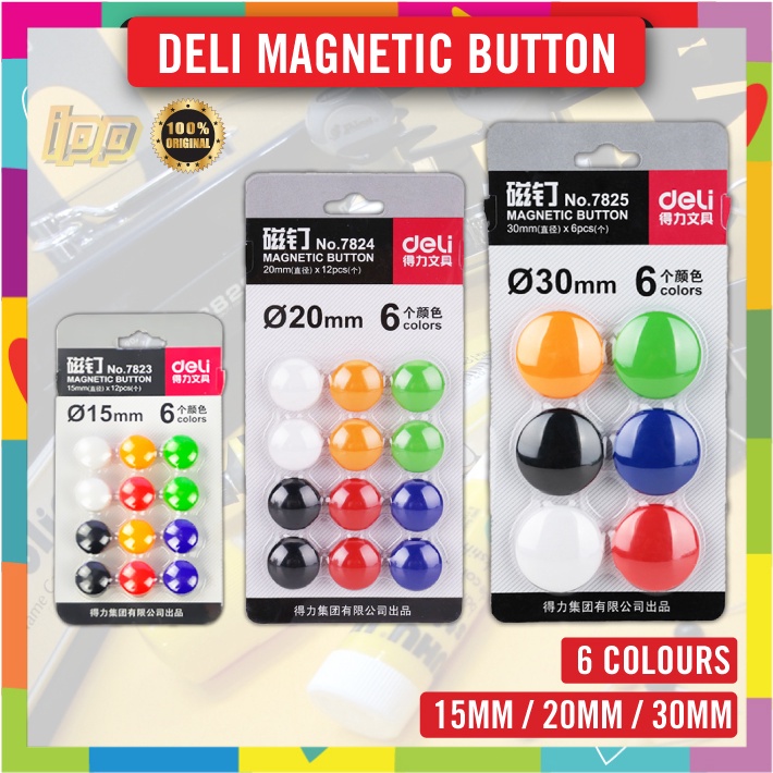 Deli Magnetic Button / White Board Magnet Button / 15mm, 20mm, 30mm | Shopee Malaysia