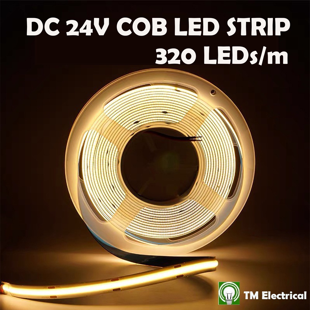 5M LED Strip Light COB LED Light Strip 320 LEDs High Density Flexible ...