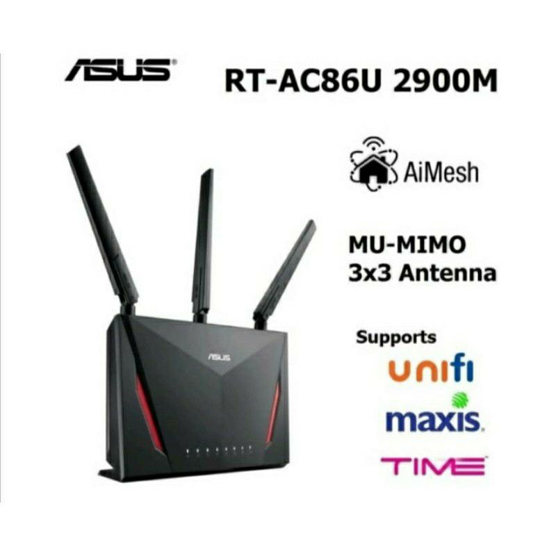Asus RT-AC86U AC2900 Dual Band Wifi 2.4GHz 5GHz Gigabit Gaming Router ...