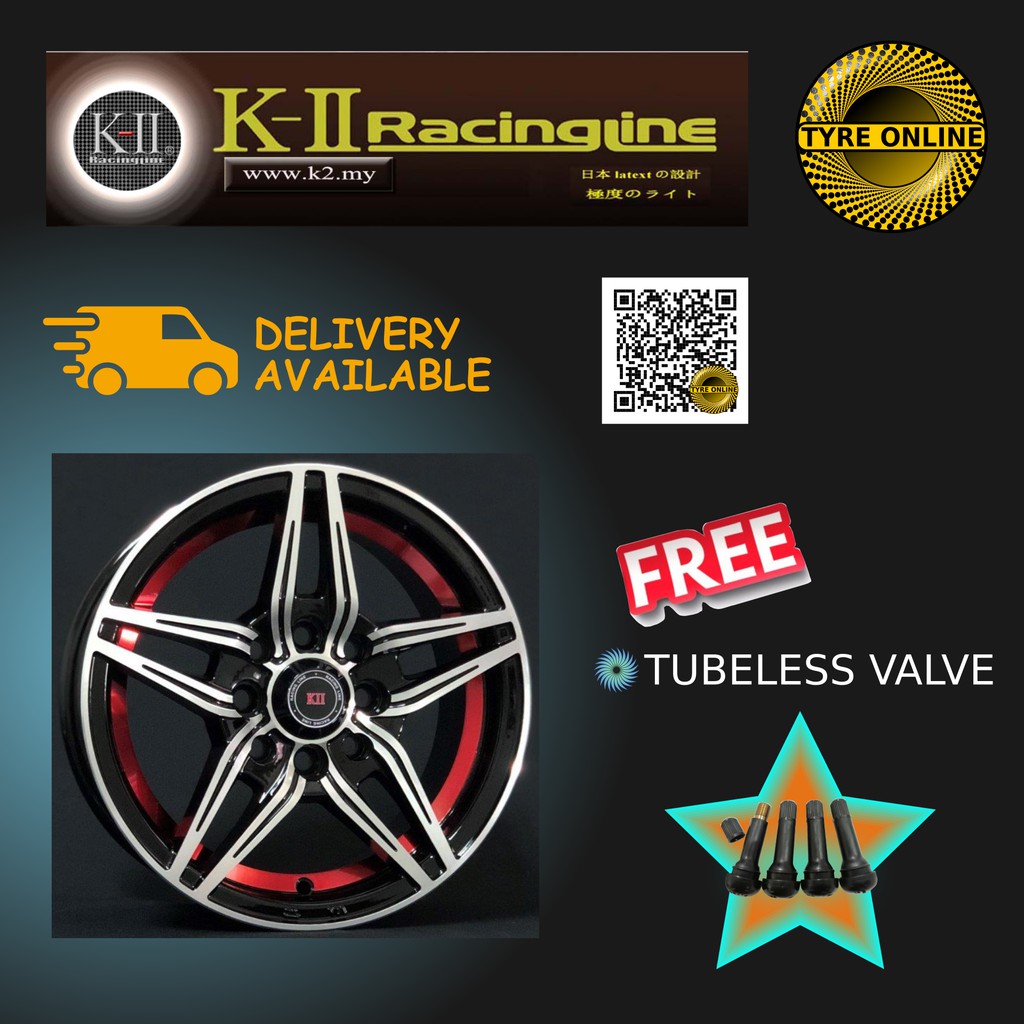 1PC NEW K-II RACINGLINE SPORT RIM 361 IRBKP 13 INCH WHEEL VIVA KANCIL ...