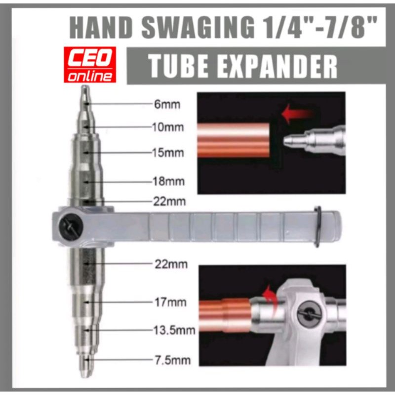 CEO 🇲🇾 Copper Tube Expander Hand Swaging Tools Peti Ais Penyaman Udara ...