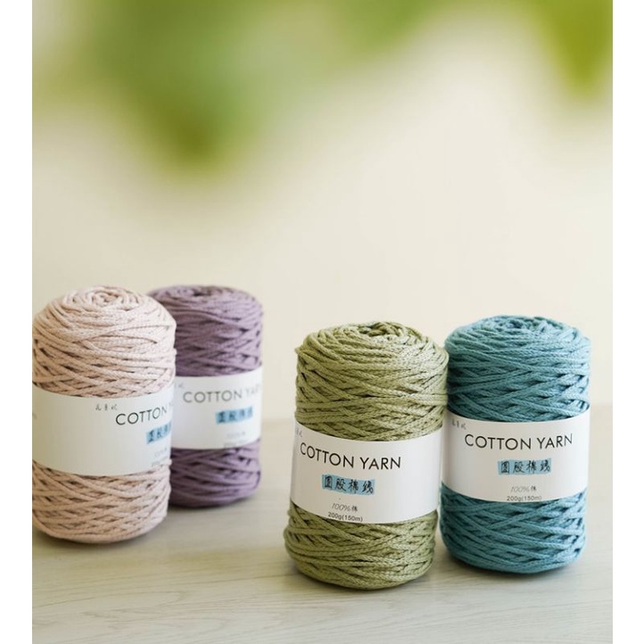 3mm pure cotton round yarn ins round cotton yarn weaving line cotton yarn handmade bag crochet ...