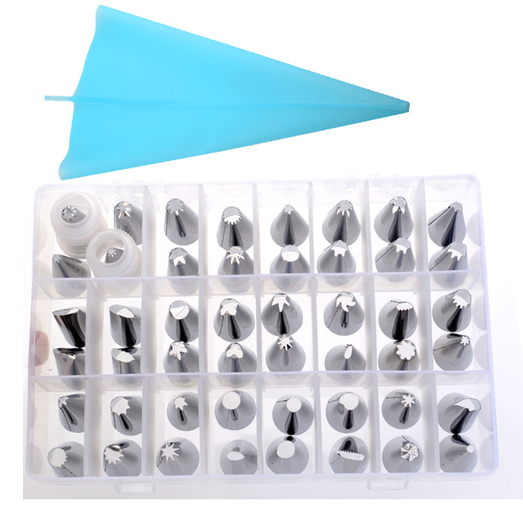 52pcs/set Silicone Pastry Bag Tips Kitchen DIY 48pcs Icing Piping ...