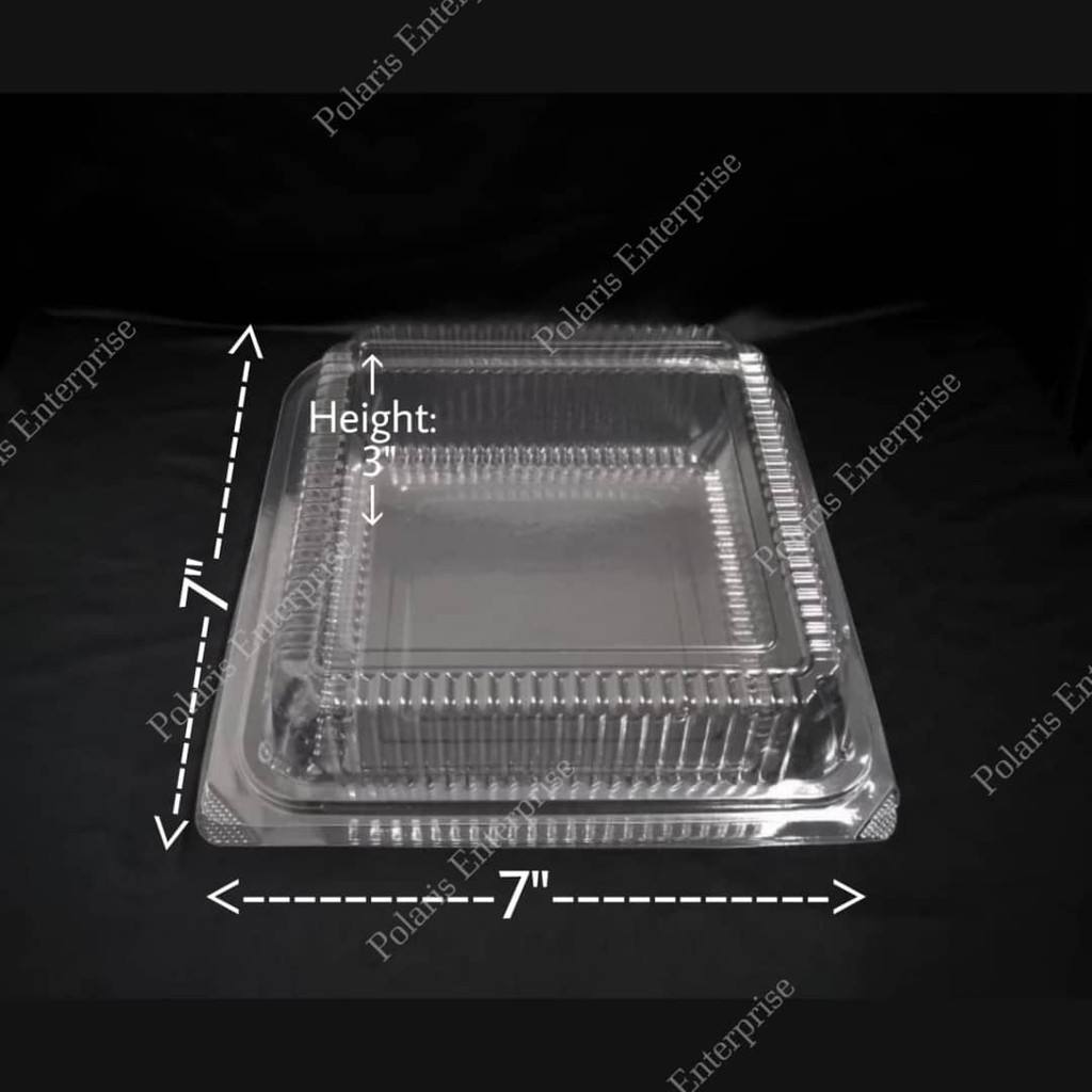 7” Inch Square Plastic Container L300 [50pcs] / Bekas Plastik 7 inches ...