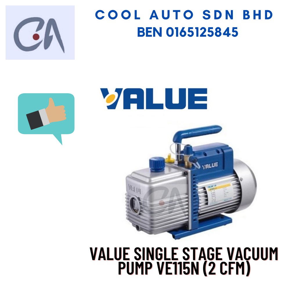 🔥READY STOCK 🔥VALUE SINGLE STAGE VACUUM PUMP VE115N (2 CFM) | Shopee ...