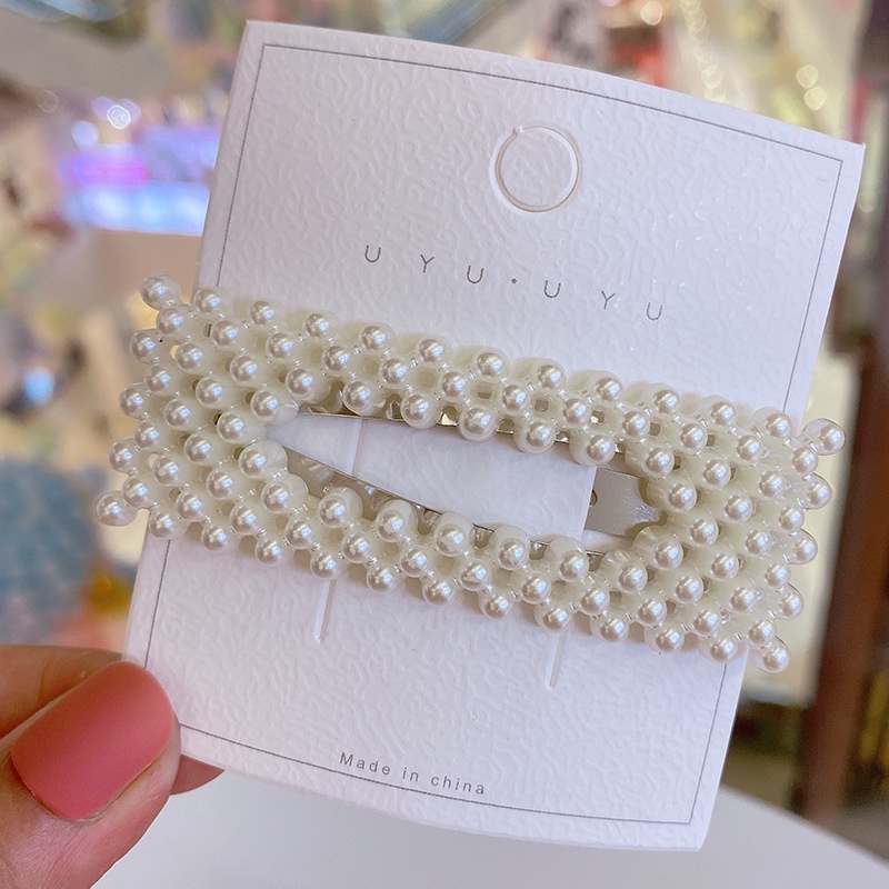 Korean Style White Pearl Hair Clip Klip Rambut Jepit Rambut Penyepit ...