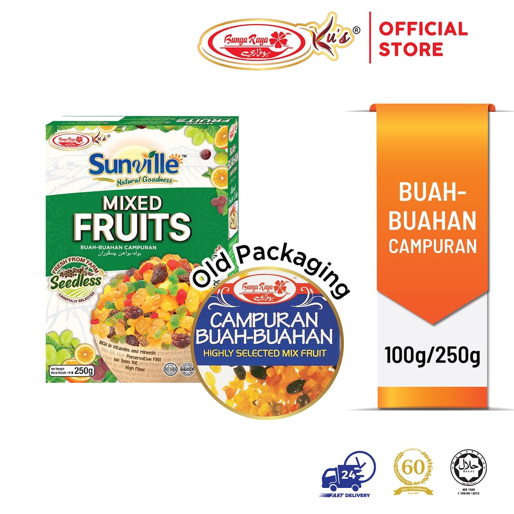 BUNGA RAYA KUS Mixed Fruits [150g - 250g] || BUNGA RAYA KUS Campuran ...
