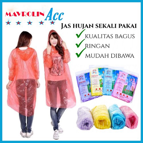 Disposable Plastic Raincoat Poncho Rain Coat Plastic Disposable ...