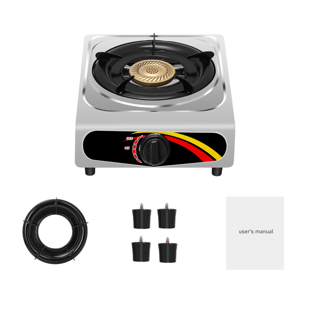 SUKINBO Single Burner Gas Stove Nine Cavities Tempered Glass Gas Stove ...