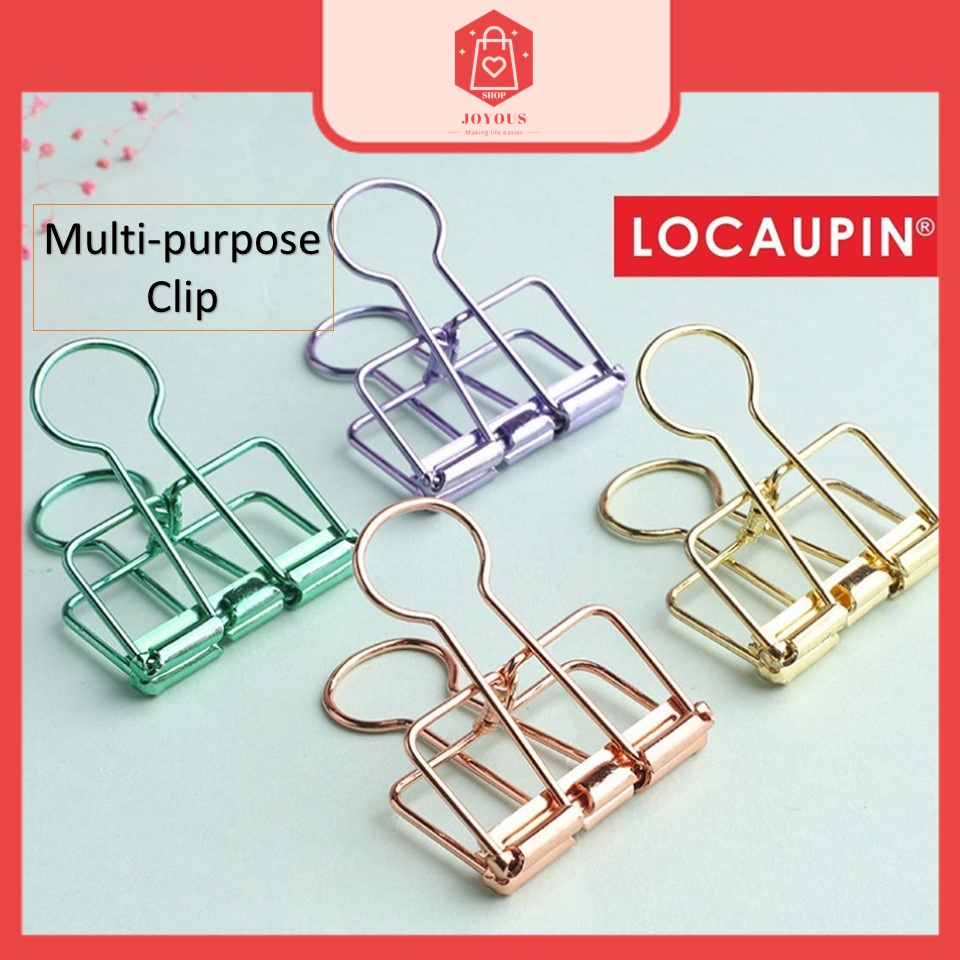 Locaupin Wire Binder Clips Cute Paper Clips, Assorted Sizes Rose Gold ...