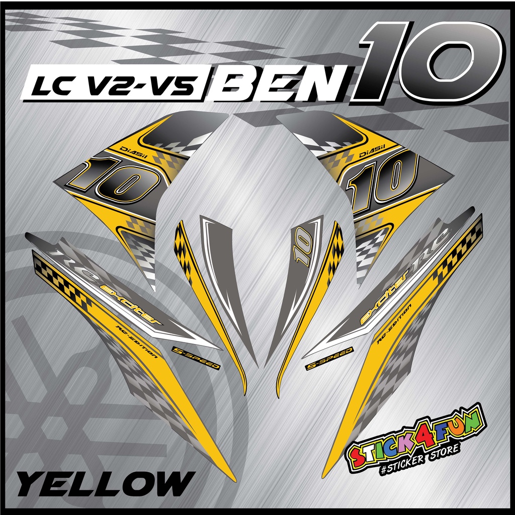 STICKER STRIPE MOTOR YAMAHA LC135 v2-v5 BEN 10 DESIGN | Shopee Malaysia