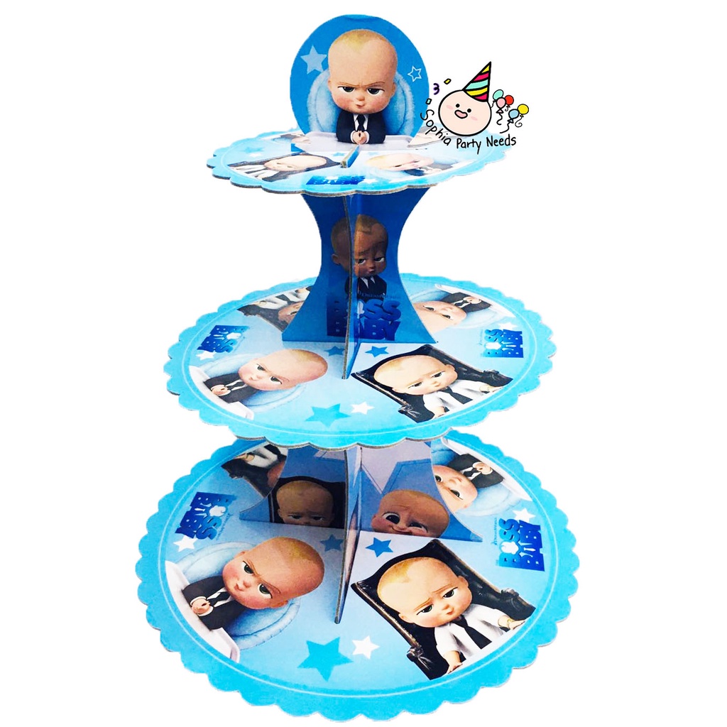 Boss Baby Cupcake Stand 3 layer 24 cupcakes for Baby Boss Theme Party ...