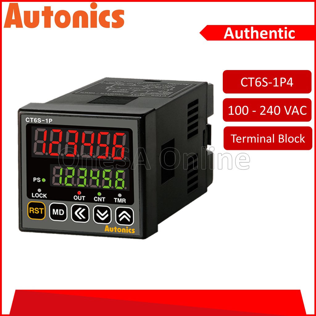 AUTONICS COUNTER/TIMER 6 DIGIT COUNT UP/DOWN 1PRESET(CT6S-1P4-A100-240 ...