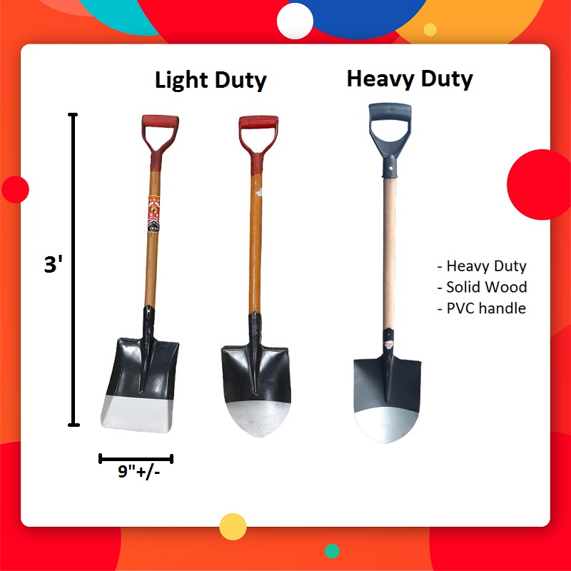 Gardening Spade Shovel Flat Sharp With Wooden Handle / Cangkuk Pasir ...