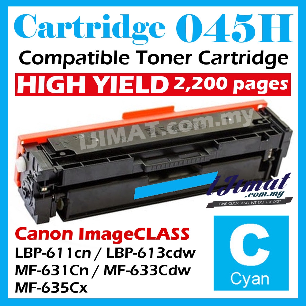 Canon CRG 045 045H LBP-611cn LBP 611cn LBP-613cdw LBP 613cdw MF-631Cn MF 631Cn MF-633Cdw MF ...