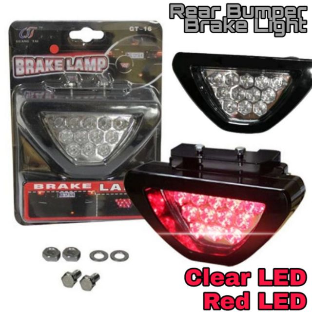 GT-16 12V Car LED Brake Light Rear Bumper Universal 3rd red white Flash ...
