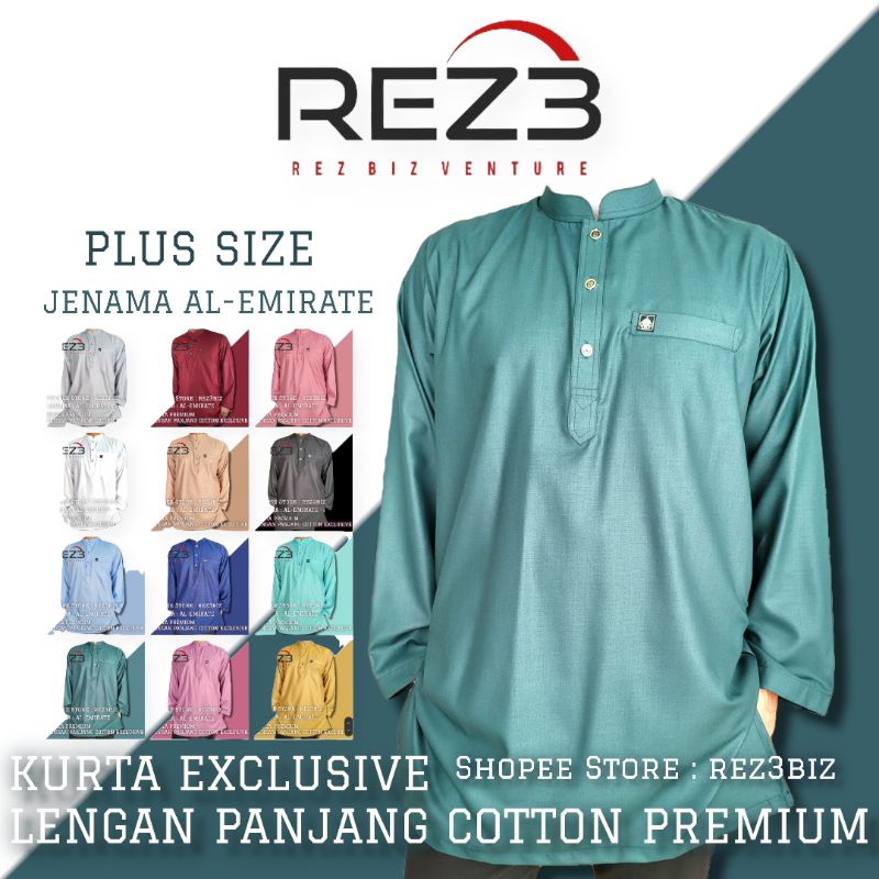 2 FOR RM 100 Plus Size Kurta Special Exclusive premium cotton lengan panjang Good Quality ...