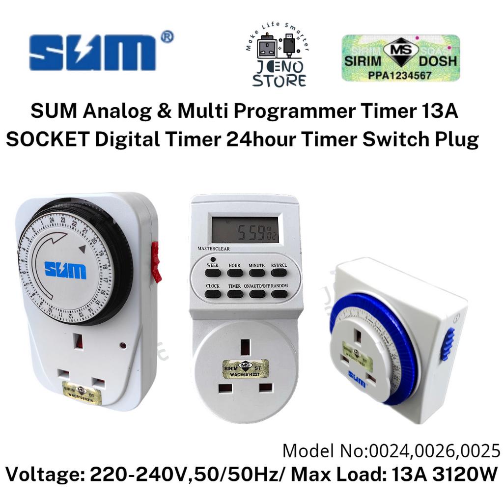 Sum Analog And Multi Programmer Timer 13a Socket Digital Timer 24hour Timer Switch Plug Shopee