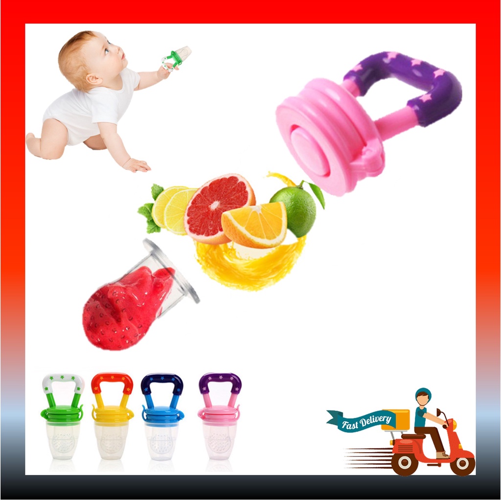 Baby Fruit Feeder Food Bite Silicone Vegetable Puting Buah Bayi Makan ...
