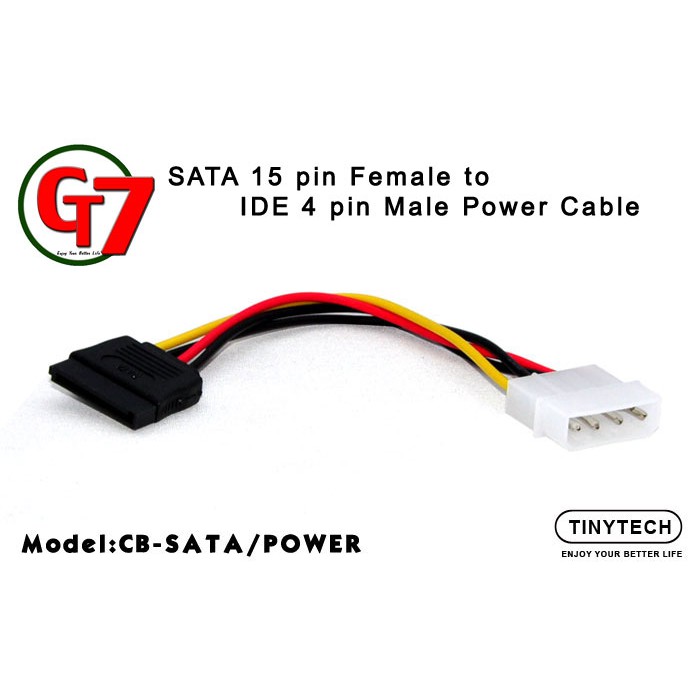 TINYTECH SATA POWER FEMALE TO 4 PIN MALE POWER CABLE (CB-SATA/POWER ...
