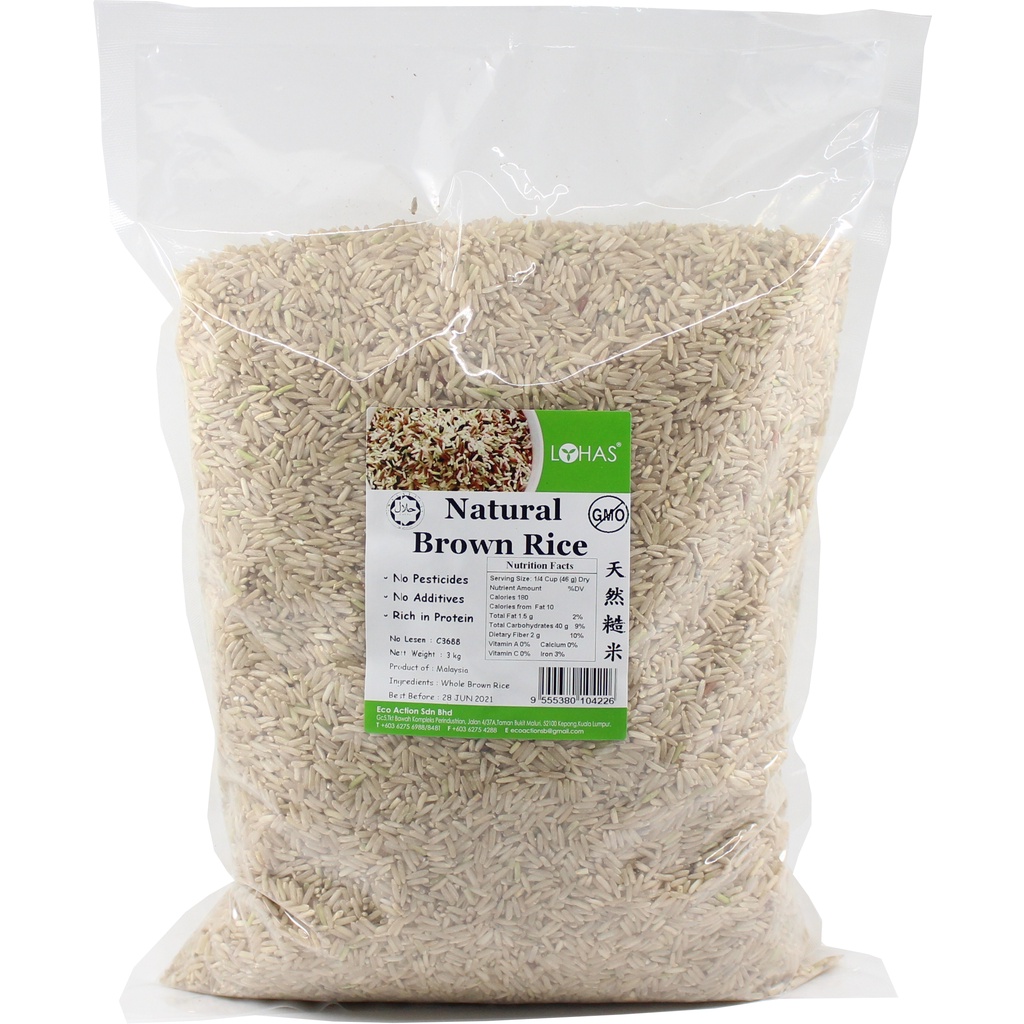 Lohas Natural Soft Brown Rice / Natural Brown Rice 3kg | Shopee Malaysia