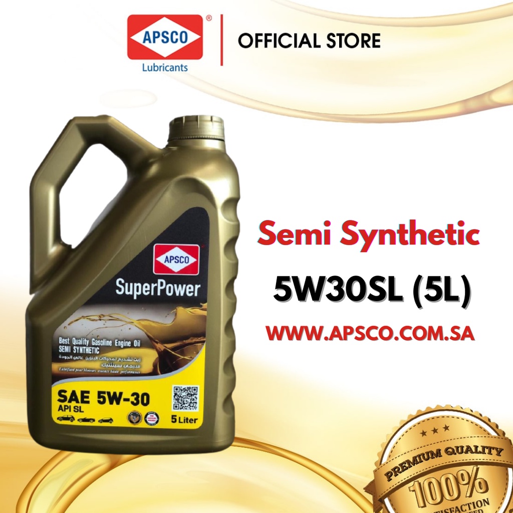 Apsco/Mobil Equ.Semi Synthetic Engine Oil -Imported (5 L) 5W30SL Minyak ...