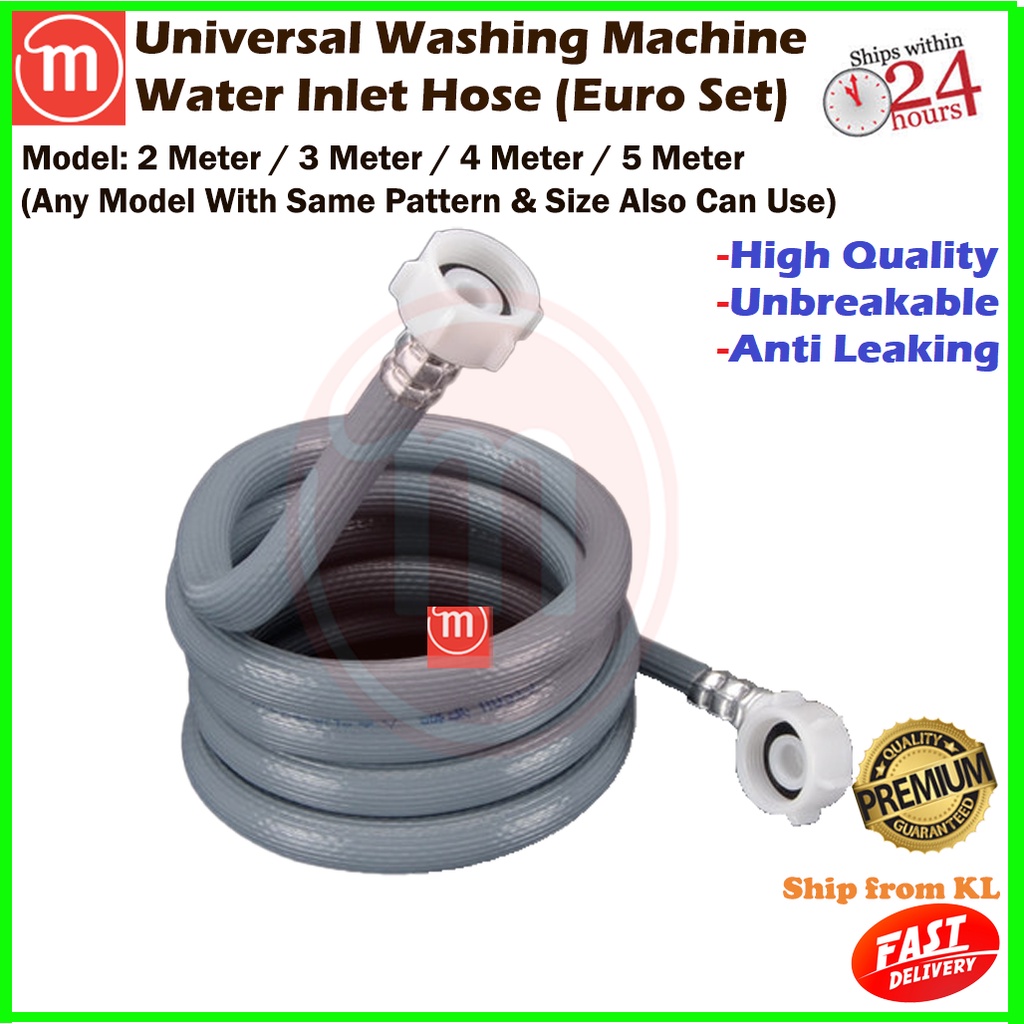 Universal Washing Machine Inlet Hose With A/B Joint Grey Italy Set 2 ...