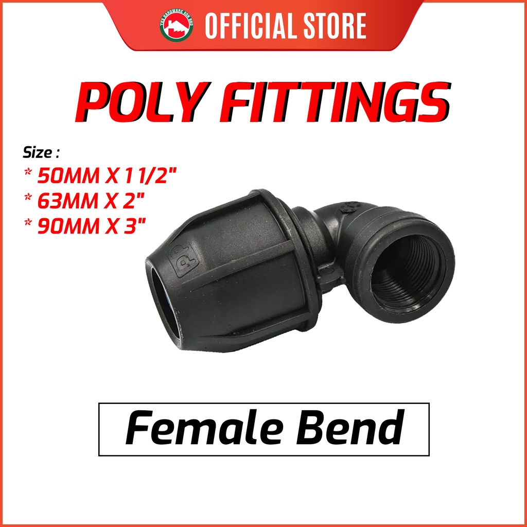 POLY FEMALE BEND - 50mm / 63mm / 90mm - HDPE - Pipe & Fittings ...