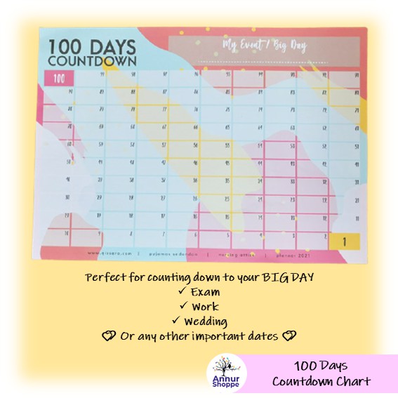 100 Days Countdown Chart (A3 size) | Shopee Malaysia