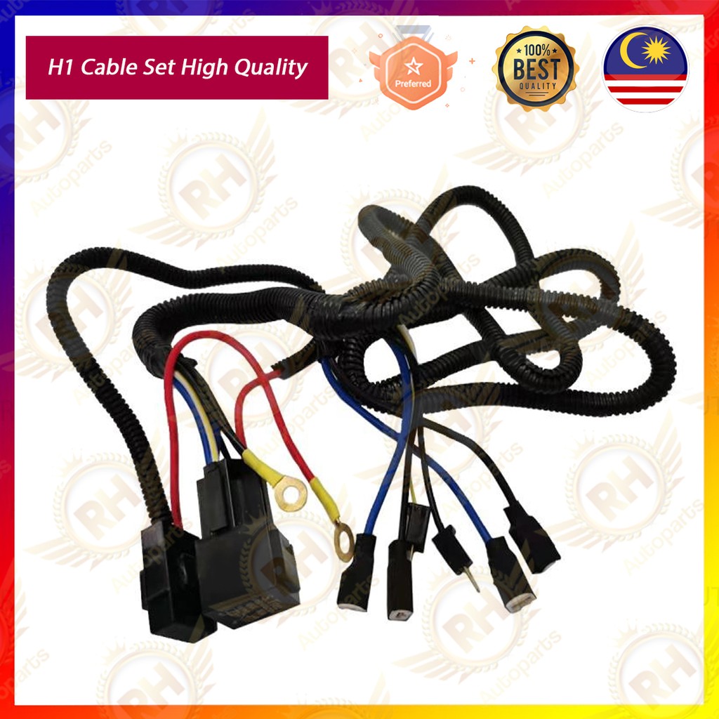H1 Cable Set UNIVERSAL WIRA WAJA VIOS CITY FOG LAMP HEAD LAMP SOCKET ...
