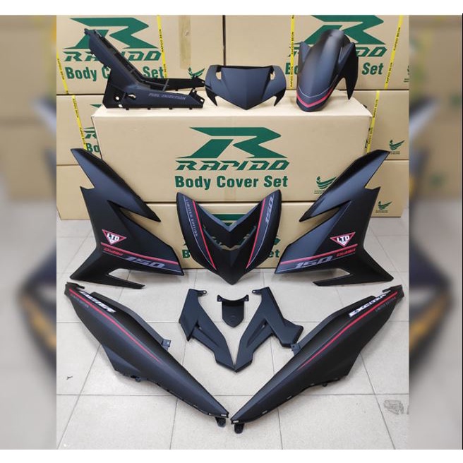 Y15ZR V1/V2 EXCITER LTD-150 (20) MATT BLACK RAPIDO COVERSET STICKER TANAM/AIRBRUSH | Shopee Malaysia
