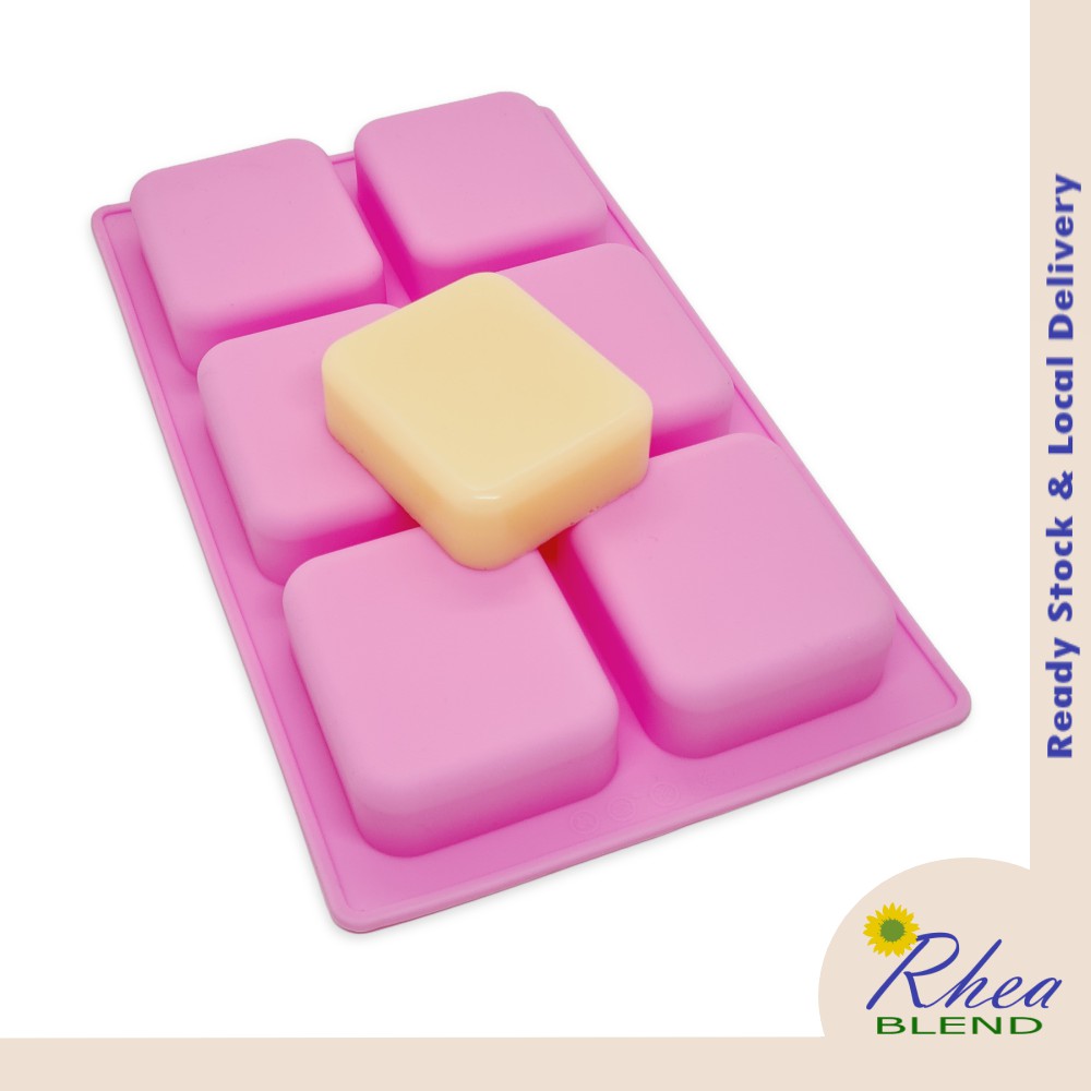 Rectangle Round Edge 6 Cavity Silicone Mould 90g Jelly Mold Handmade ...