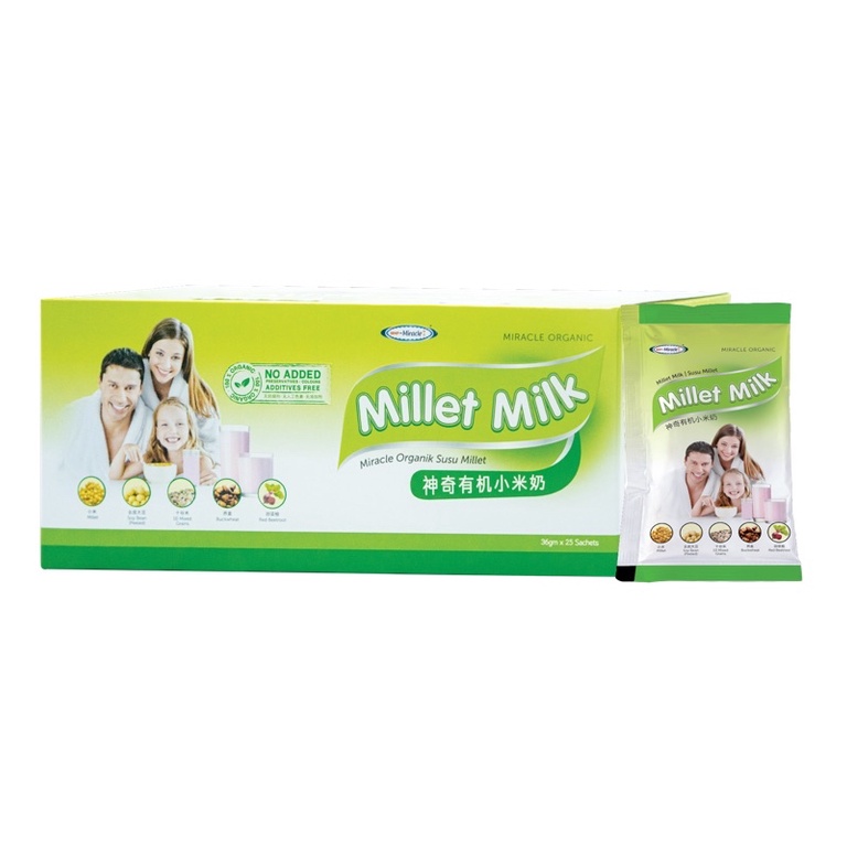 Exp:28/1/2024)MHP Miracle Organic Millet 900G(25sachets x 36G) | Shopee ...