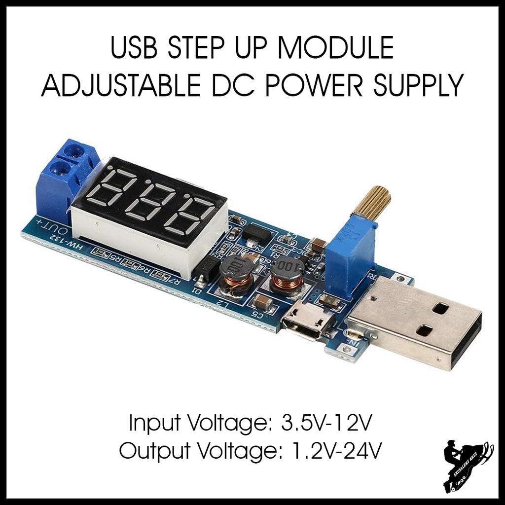 USB Step Up Module DC 5V Power Supply Boost Converter Output 1.2V-24V ...